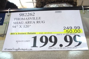 Costco Sale: Thomasville Tango Shag Rug 7'10" x 10' $199.99