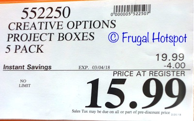 Costco Sale: Creative Options Project Box 5-Pc $15.99 | Frugal Hotspot