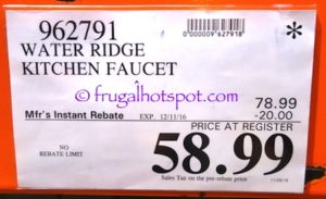 Costco Sale: Water Ridge Euro Style Pull-Out Kitchen Faucet $48.99