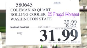 Costco Sale: Coleman 60-Quart Wheeled Cooler WSU Cougars $29.99