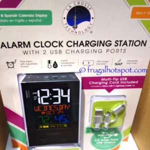 Costco Sale: La Crosse Color LCD Alarm Clock Charging Station $14.99