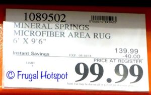Costco Sale: Mineral Spring Microfiber Area Rug 6′ x 9’6″ $99.99