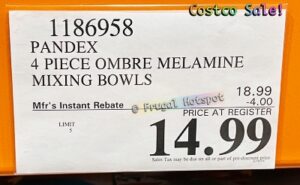 Pandex 4-Piece Ombre Melamine Bowl Set on Sale at Costco!