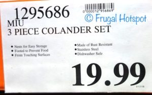 Miu 3-Pc Colander Set - Costco Sale! | Frugal Hotspot