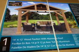 Costco Sale: 14′ x 12′ Yardistry Wood Pavilion w/Aluminum Roof $1,299.99