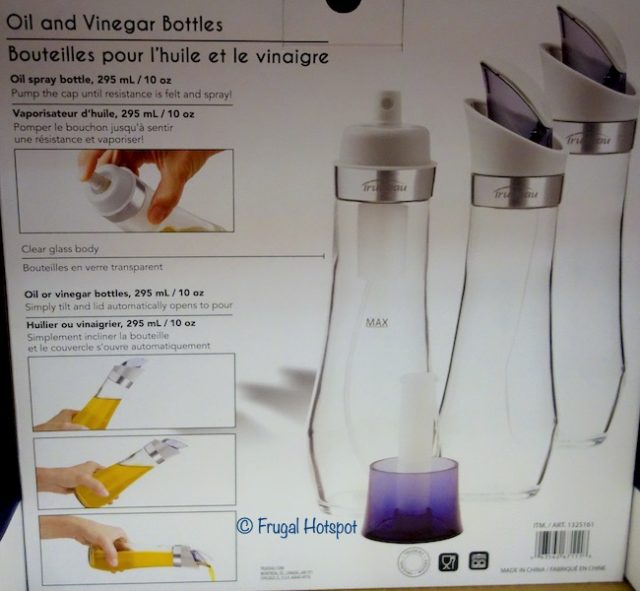 Trudeau Oil and Vinegar Bottles- Costco Sale! | Frugal Hotspot