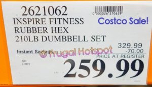 Inspire Dumbbell Set with Rack - Costco Sale! | Frugal Hotspot