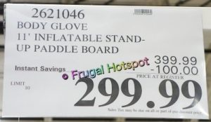 11' Inflatable Stand Up Paddle Board - Costco Sale! | Frugal Hotspot