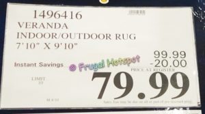 Veranda Indoor / Outdoor Rug - Costco Sale! | Frugal Hotspot