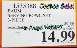 Bloom 3-Piece Bowl Set - Costco Sale! | Frugal Hotspot