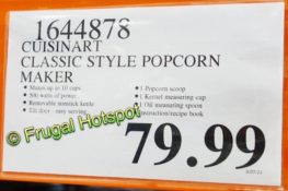 Cuisinart Classic-Style Popcorn Maker - Costco Sale!
