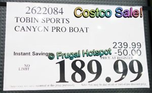 Tobin Sports Canyon Pro Inflatable Boat is Back at Costco!
