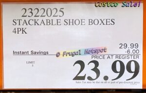 Clear Stackable Shoe Boxes - Costco Sale! | Frugal Hotspot