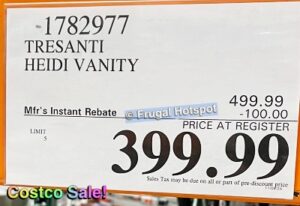 Tresanti Vanity Table w/ LED Lighted Mirror - Costco Sale!