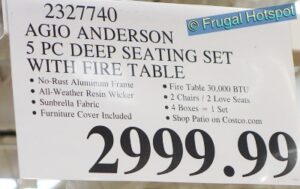 Agio Anderson 5-Pc Woven Seating Set with Fire Table at Costco!