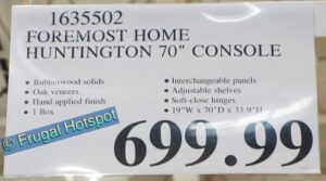 Foremost Home Huntington 70" Accent Console - Costco Sale!