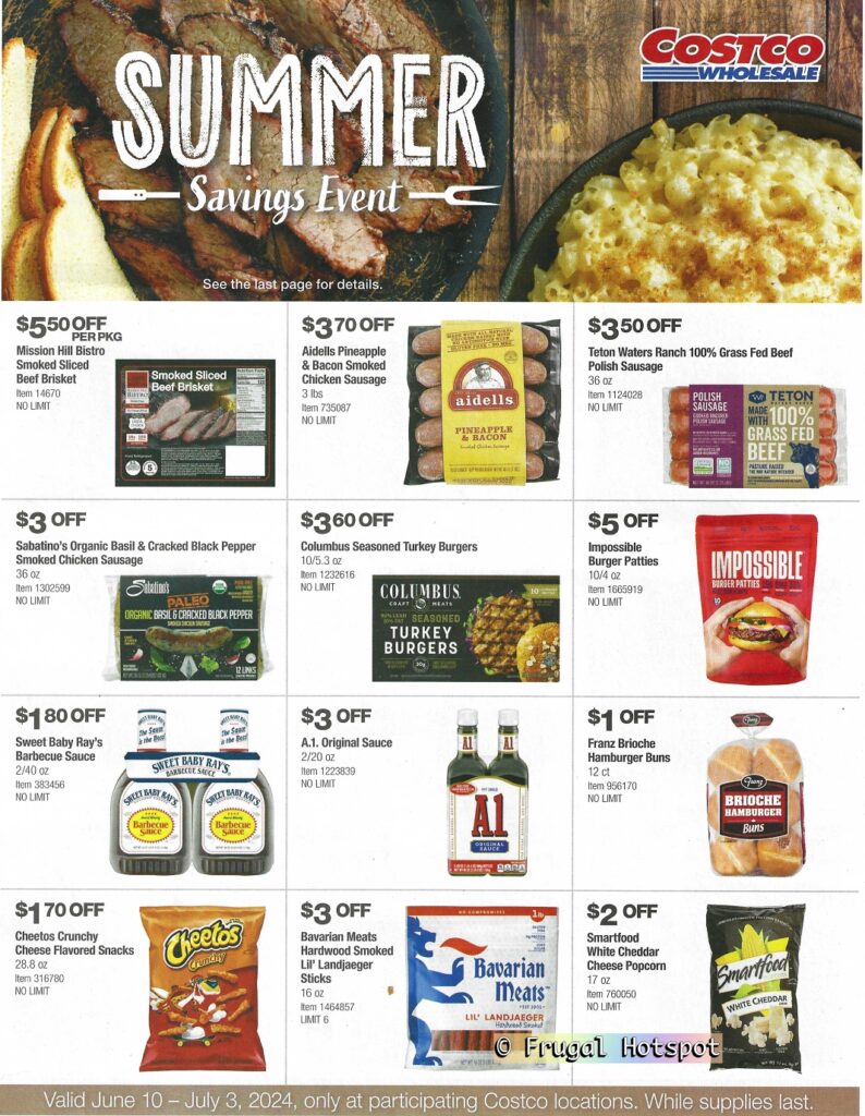 Costco Summer Savings Event JUNE / JULY 2024 (PNW)
