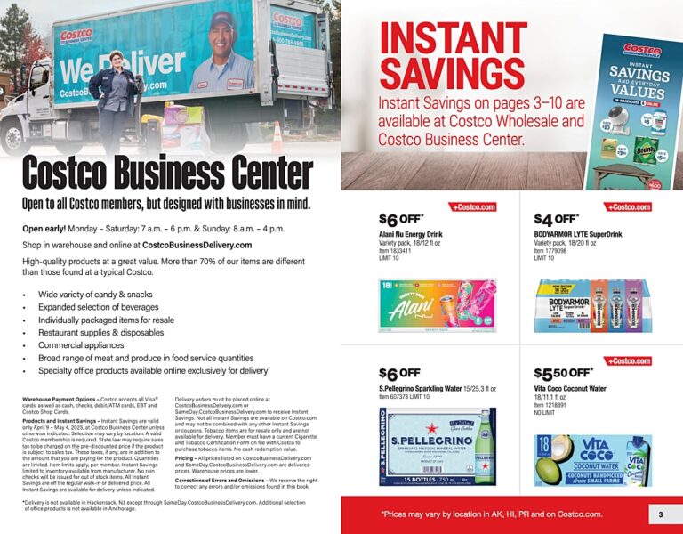 Costco Business Center Coupon Book: APRIL / MAY 2025