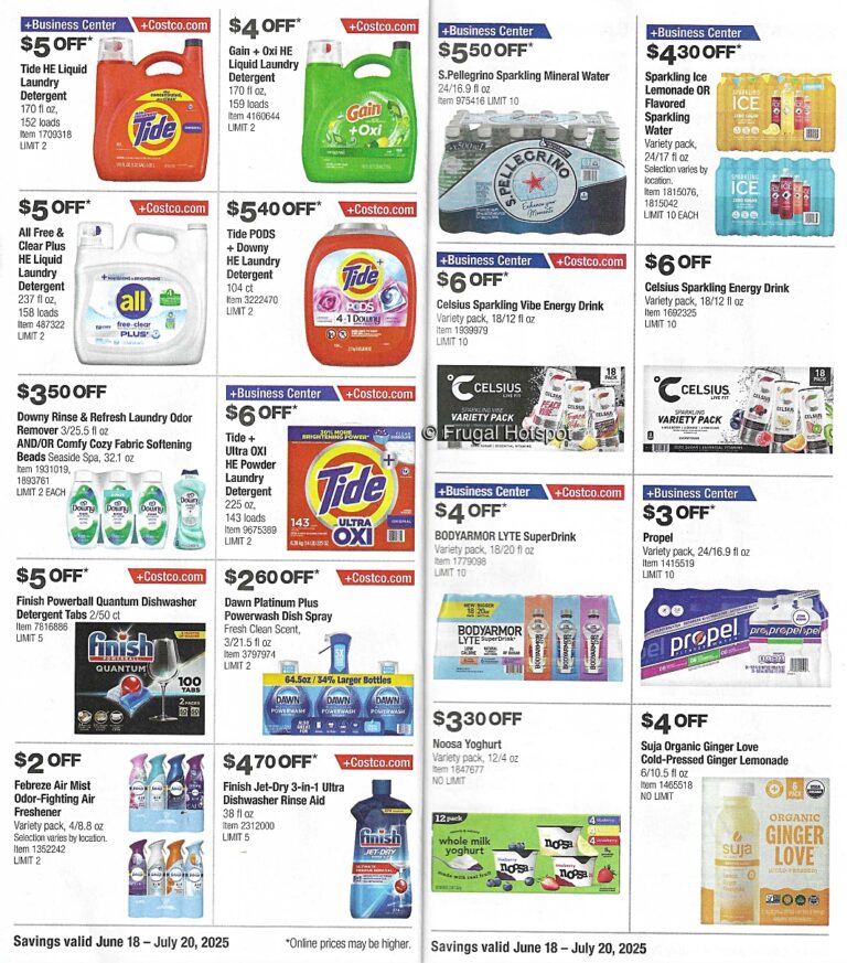 Costco Coupon Book JUNE / JULY 2025 | Frugal Hotspot