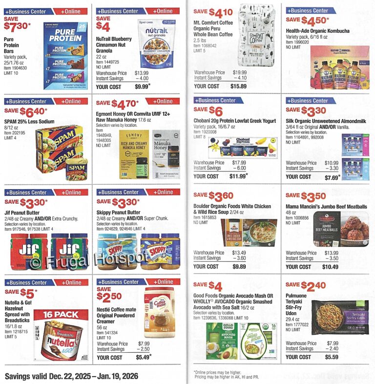 Costco Coupon Book JANUARY 2026 | Frugal Hotspot